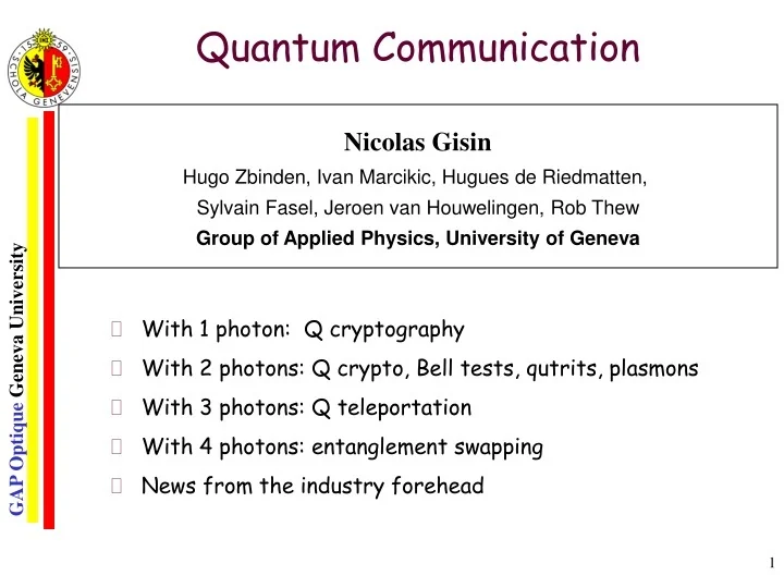 PPT - Quantum Communication PowerPoint Presentation, free download - ID ...