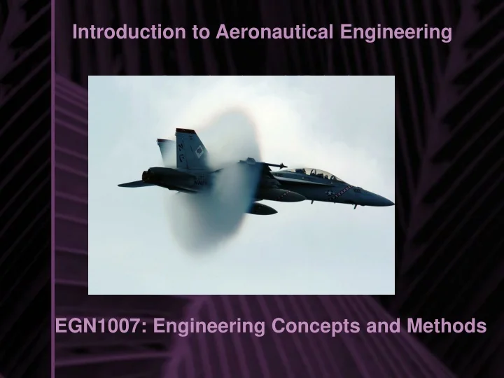 PPT - Introduction to Aeronautical Engineering PowerPoint Presentation ...
