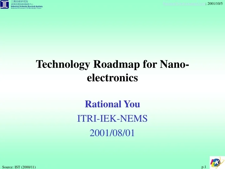 PPT - Technology Roadmap for Nano-electronics PowerPoint Presentation ...