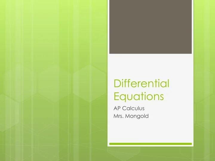 PPT - Differential Equations PowerPoint Presentation, free download ...