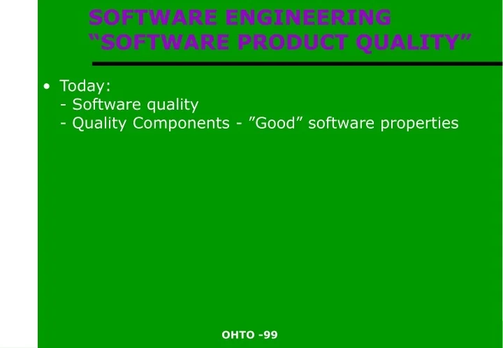 PPT - SOFTWARE ENGINEERING “SOFTWARE PRODUCT QUALITY” PowerPoint ...