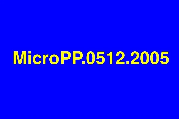 PPT - MicroPP.0512.2005 PowerPoint Presentation, free download - ID:9639936