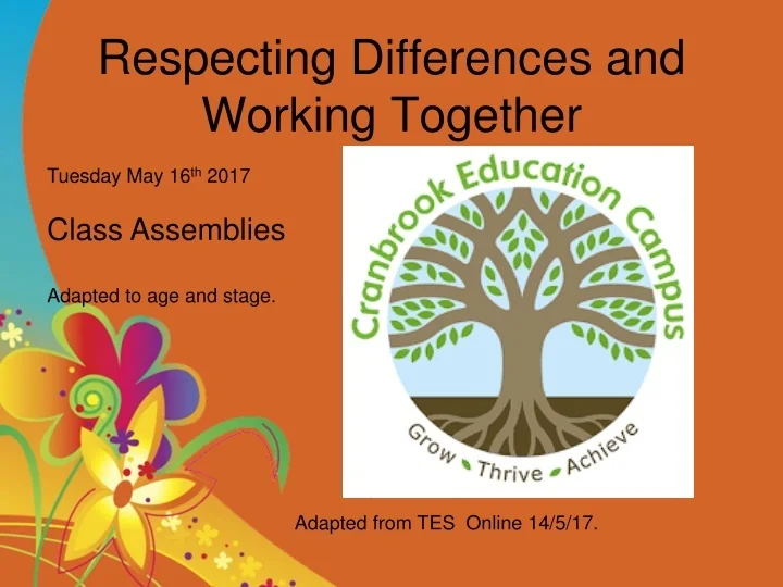 PPT - Respecting Differences and Working Together PowerPoint ...