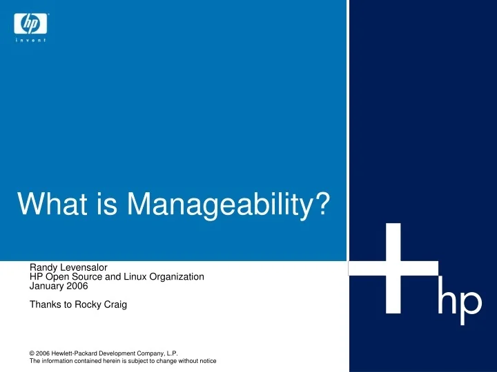 PPT - What is Manageability? PowerPoint Presentation, free download ...