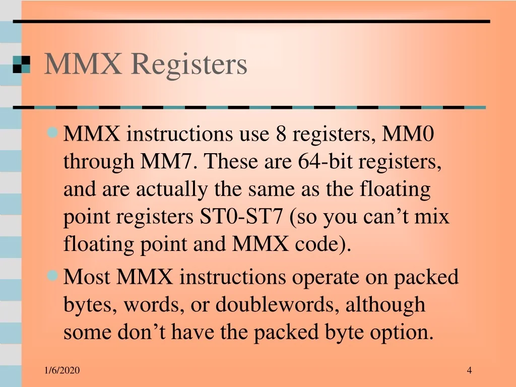 PPT - CS 301 Fall 2002 MMX Instructions PowerPoint Presentation, free ...