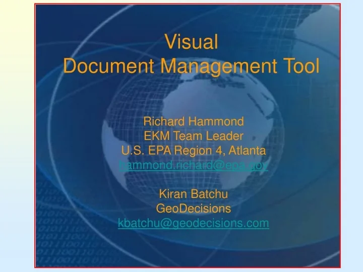 PPT - Visual Document Management Tool PowerPoint Presentation, free ...