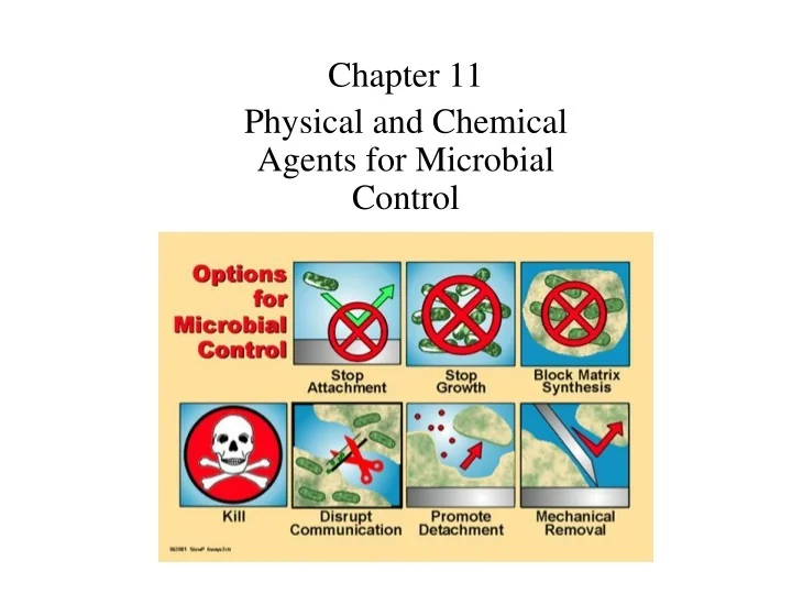 PPT - Chapter 11 Physical and Chemical Agents for Microbial Control ...