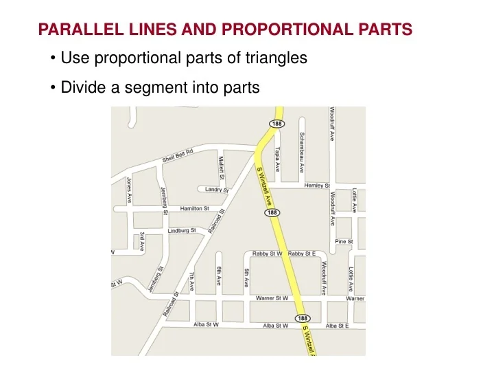 PPT - PARALLEL LINES AND PROPORTIONAL PARTS PowerPoint Presentation ...