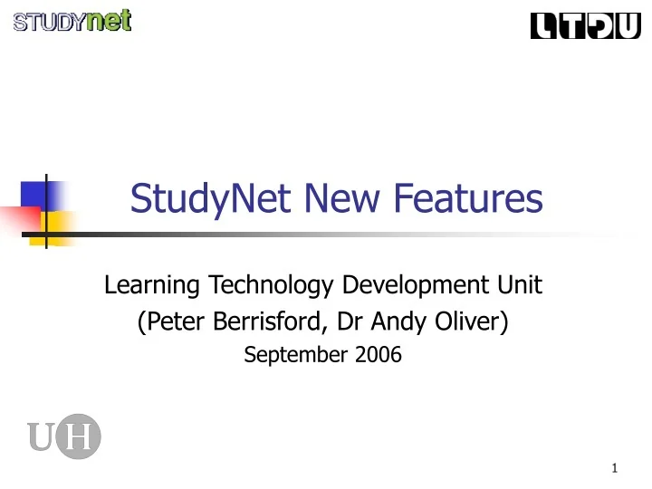 PPT - StudyNet New Features PowerPoint Presentation, free download - ID ...