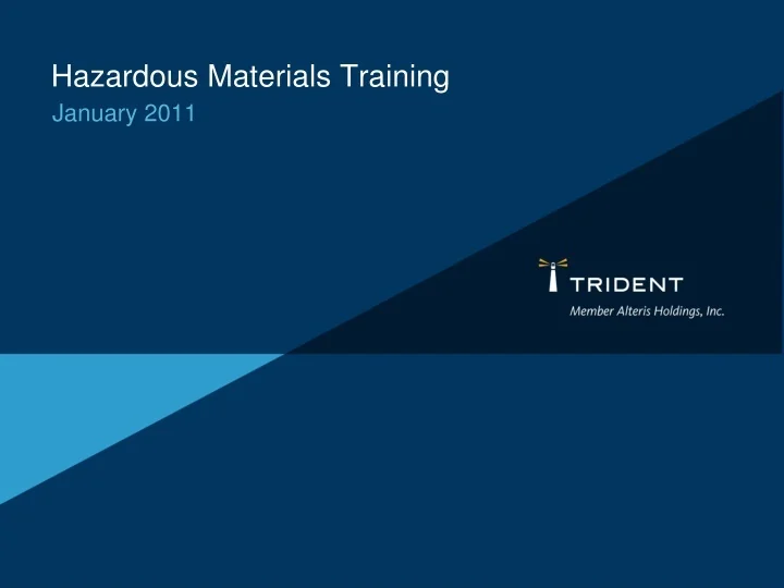 PPT - Hazardous Materials Training PowerPoint Presentation, free ...