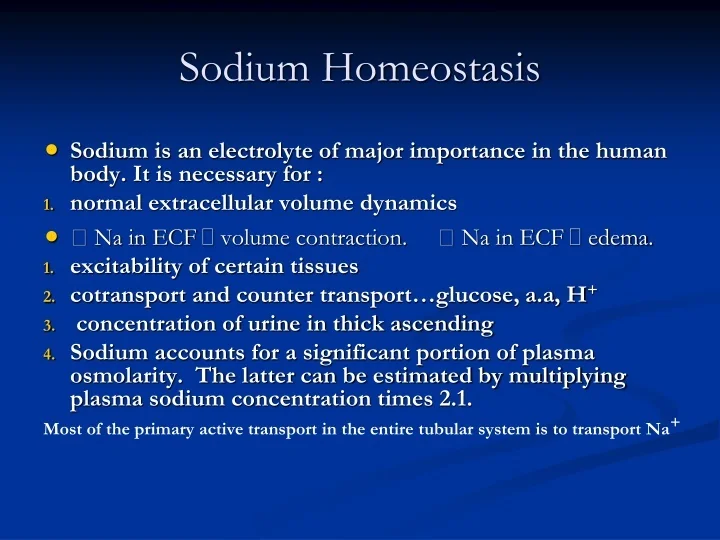 PPT - Sodium Homeostasis PowerPoint Presentation, free download - ID ...