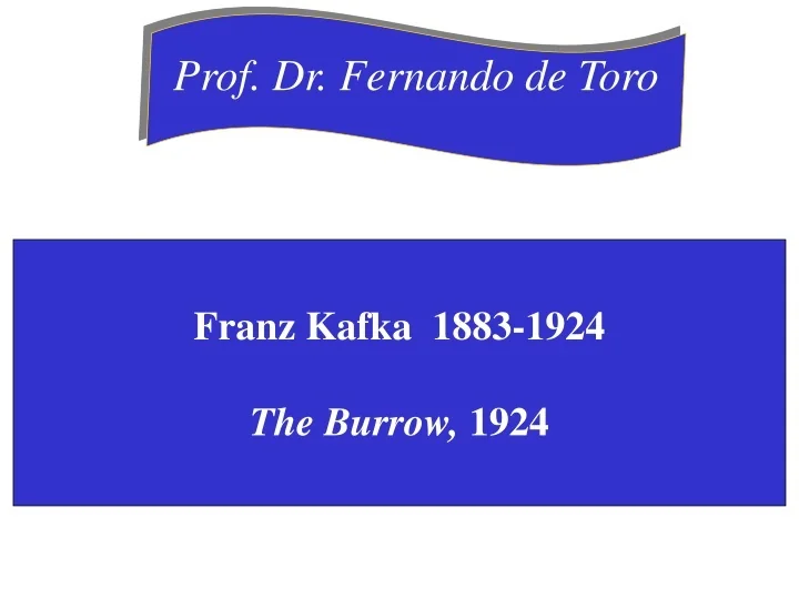 PPT - Prof. Dr. Fernando de Toro PowerPoint Presentation, free download ...