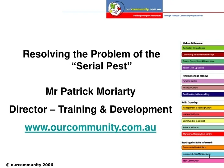 PPT - Resolving the Problem of the “Serial Pest” PowerPoint ...