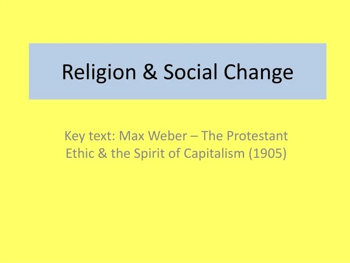 PPT - Religion & Social Change PowerPoint Presentation, free download ...