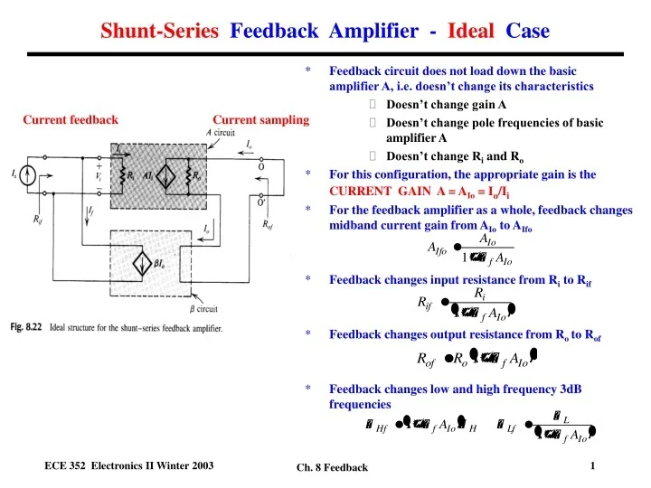 PPT - Shunt-Series Feedback Amplifier - Ideal Case PowerPoint Presentation - ID:9651106