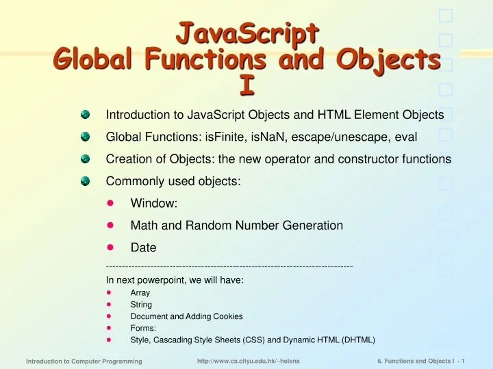 PPT - JavaScript Global Functions and Objects I PowerPoint Presentation ...
