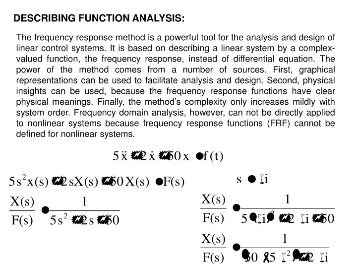 PPT - DESCRIBING FUNCTION ANALYSIS: PowerPoint Presentation, free ...