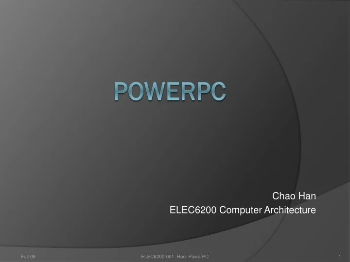 PPT - PowerPC PowerPoint Presentation, free download - ID:9651324
