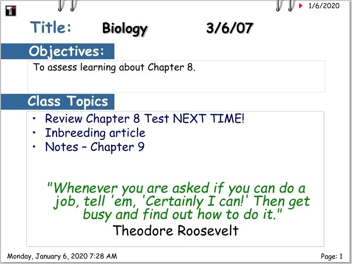 PPT - Class Topics PowerPoint Presentation, free download - ID:9651453