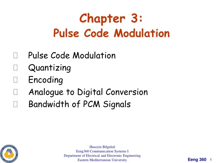 PPT - Chapter 3: Pulse Code Modulation PowerPoint Presentation, free ...