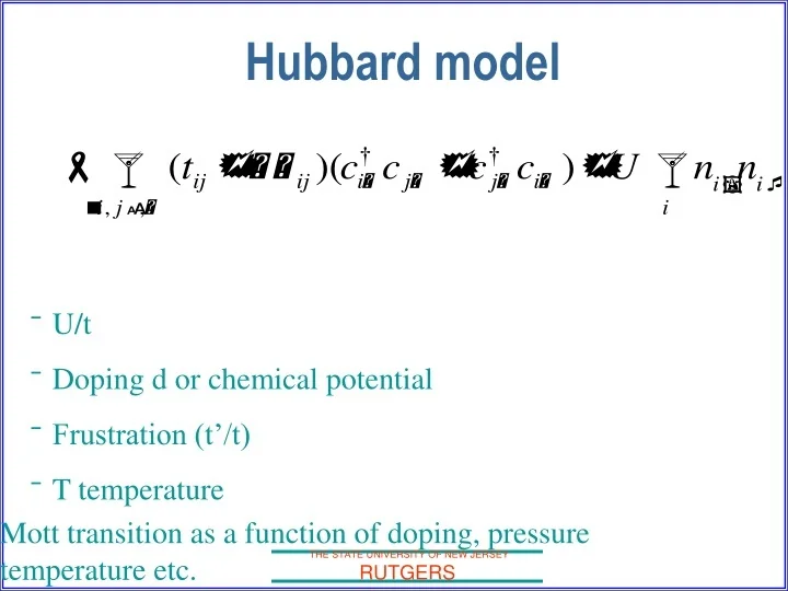 PPT - Hubbard model PowerPoint Presentation, free download - ID:9652632