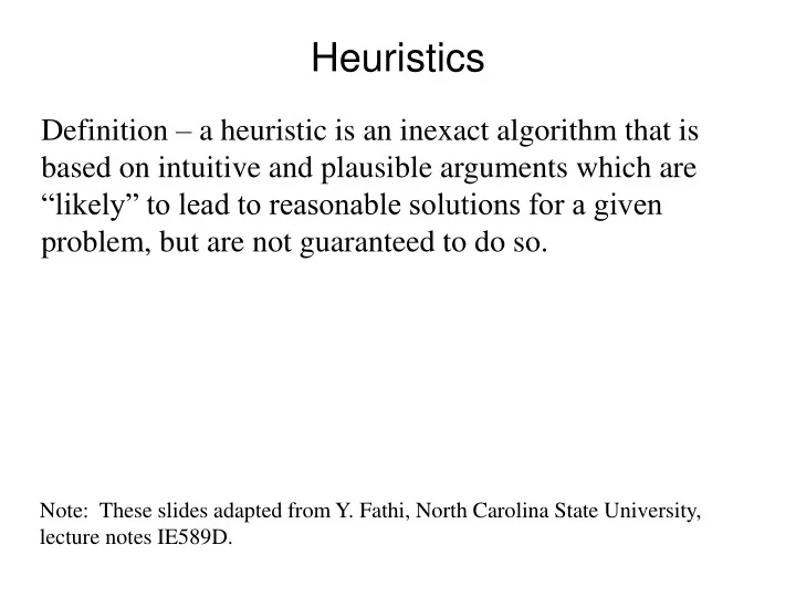 PPT - Heuristics PowerPoint Presentation, free download - ID:9655363