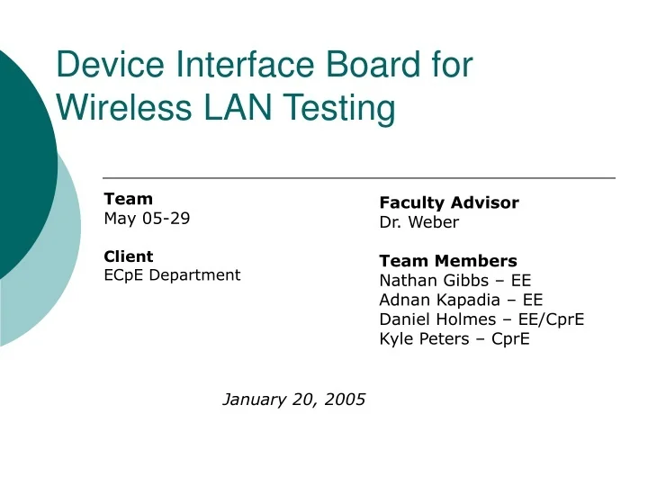 PPT - Device Interface Board for Wireless LAN Testing PowerPoint ...