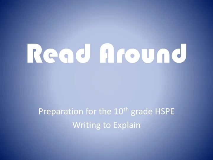 PPT - Read Around PowerPoint Presentation, free download - ID:9655763