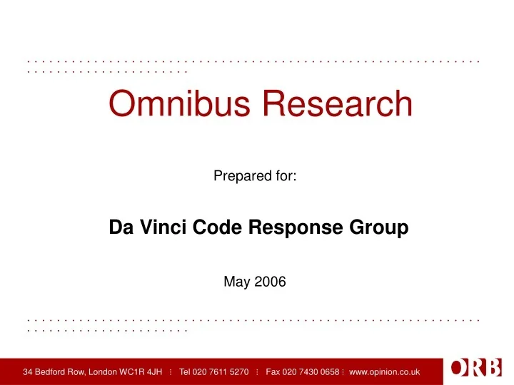 PPT - Omnibus Research PowerPoint Presentation, free download - ID:9656091
