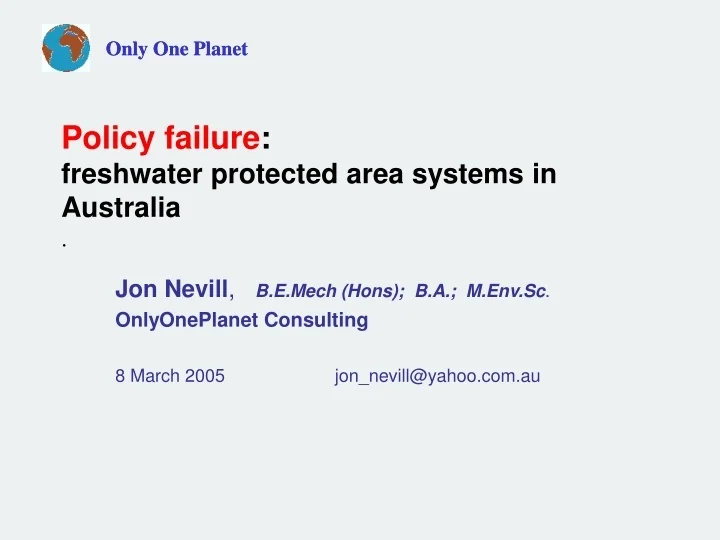 PPT - Only One Planet PowerPoint Presentation, free download - ID:9656902