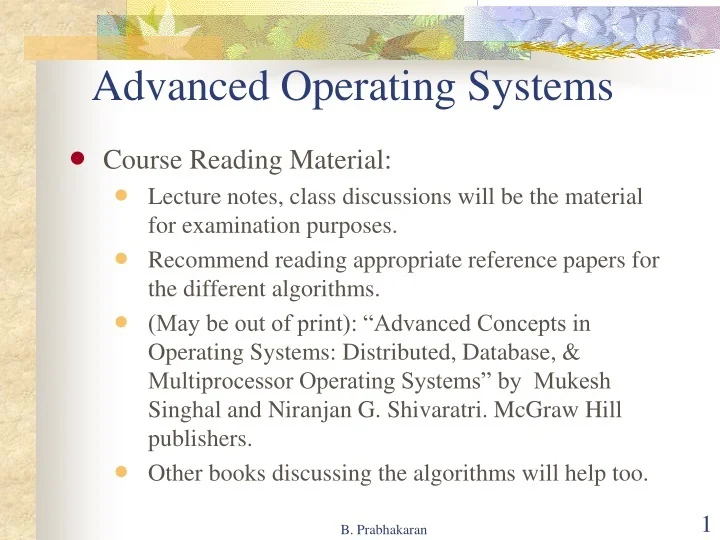 PPT - Advanced Operating Systems PowerPoint Presentation, free download ...