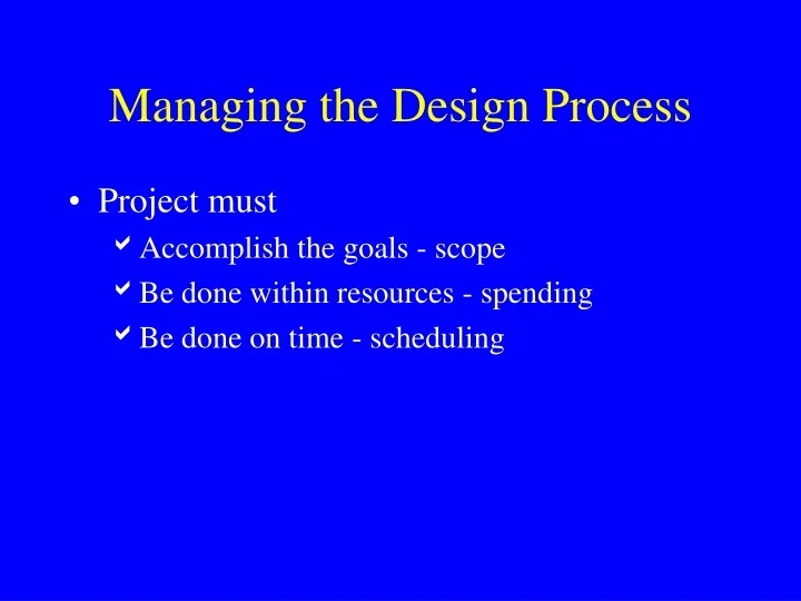 PPT - Managing the Design Process PowerPoint Presentation, free download - ID:9658122