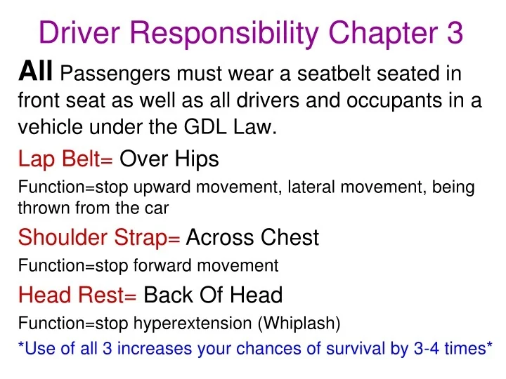 PPT - Driver Responsibility Chapter 3 PowerPoint Presentation, free ...