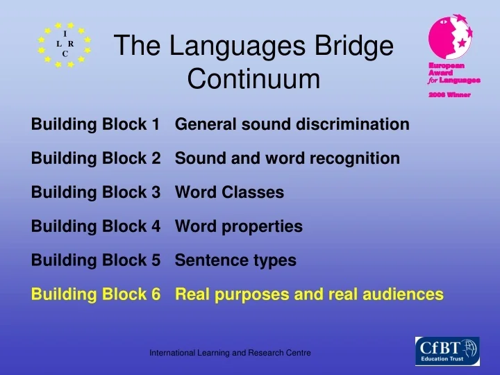 PPT - The Languages Bridge Continuum PowerPoint Presentation, free ...