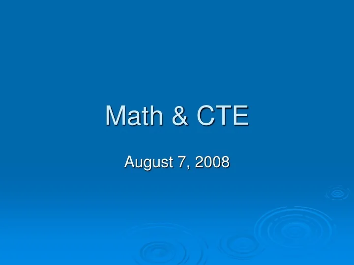 PPT - Math & CTE PowerPoint Presentation, free download - ID:9659049