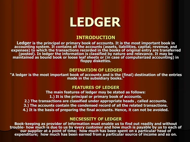 PPT - LEDGER PowerPoint Presentation, free download - ID:9659094