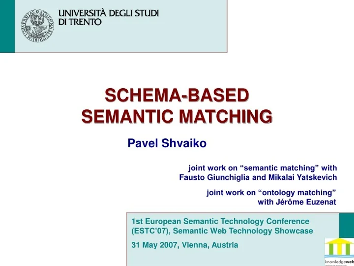 PPT - SCHEMA-BASED SEMANTIC MATCHING PowerPoint Presentation, free ...