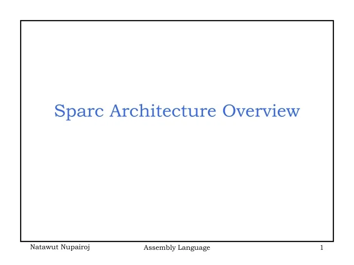 PPT - Sparc Architecture Overview PowerPoint Presentation, free ...