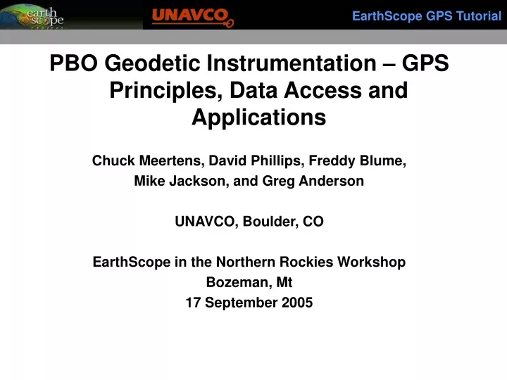 PPT - EarthScope GPS Tutorial PowerPoint Presentation, free download ... PPT - EarthScope GPS Tutorial PowerPoint Presentation, free download ...