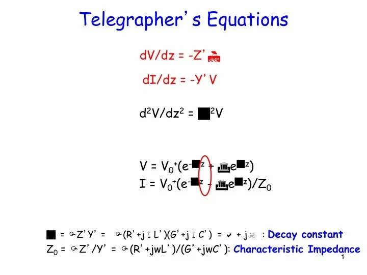 PPT - Telegrapher ’ s Equations PowerPoint Presentation, free download ...
