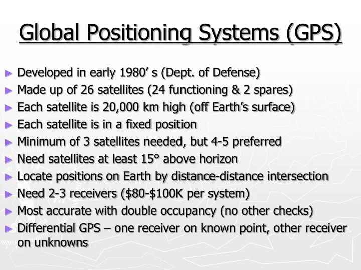 PPT - Global Positioning Systems (GPS) PowerPoint Presentation, free ...