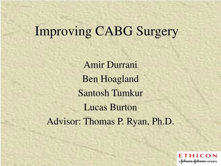 PPT - Improving CABG Surgery PowerPoint Presentation, free download ...