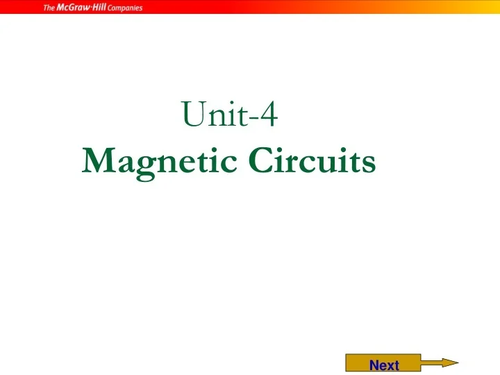 PPT - Unit-4 Magnetic Circuits PowerPoint Presentation, free download ...