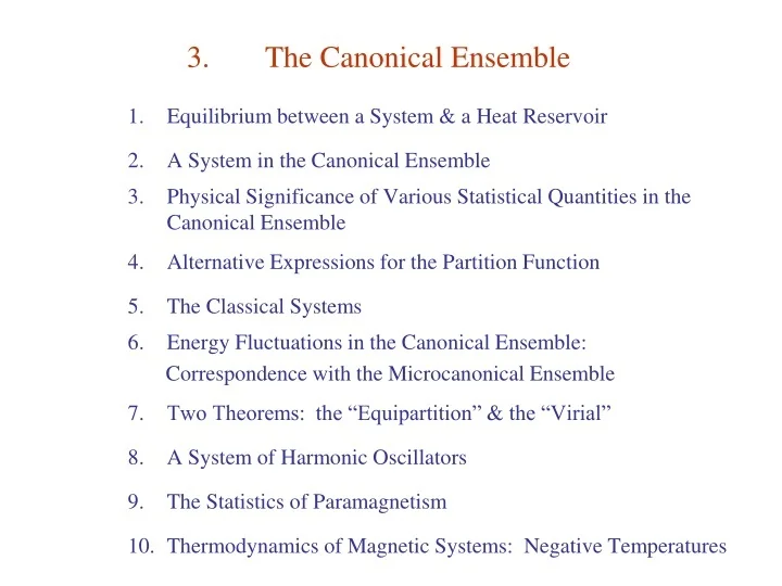 PPT - 3. The Canonical Ensemble PowerPoint Presentation, free download ...