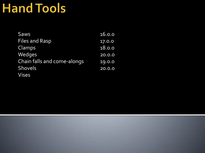 PPT - Hand Tools PowerPoint Presentation, free download - ID:9665523