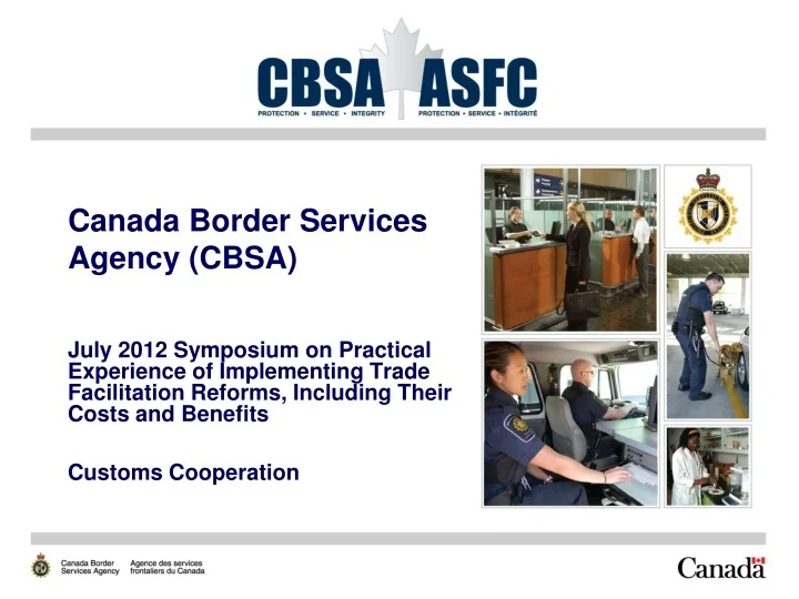 PPT - Canada Border Services Agency (CBSA) PowerPoint Presentation ...