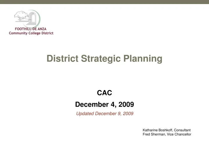 PPT - District Strategic Planning PowerPoint Presentation, free ...