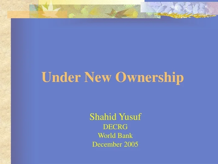 PPT - Under New Ownership PowerPoint Presentation, free download - ID ...