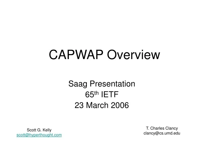 PPT - CAPWAP Overview PowerPoint Presentation, free download - ID:9669767