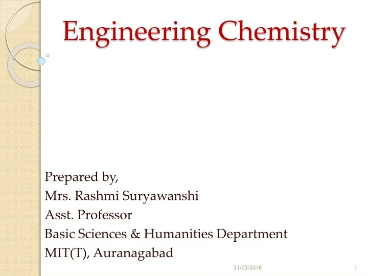 PPT - Engineering Chemistry PowerPoint Presentation, free download - ID ...